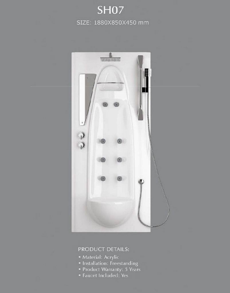 پنل دوش تنسر مدل SH 07 - خرید با قیمت درب کارخانه